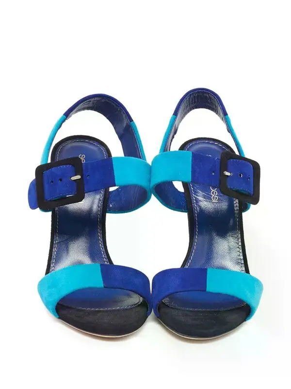 SERGIO ROSSI Tricolour Ankle Strap Sandals