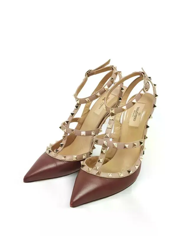 Valentino Garavani Rockstud Leather Pumps - Red