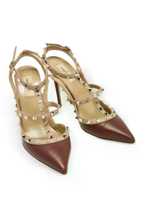 Valentino Garavani Rockstud Leather Pumps - Red