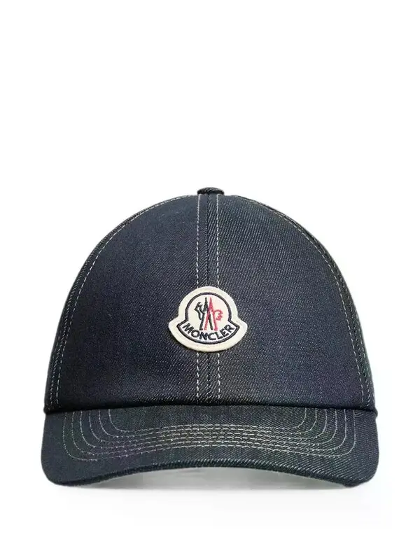 Moncler Denim Baseball Cap With Logo Patch