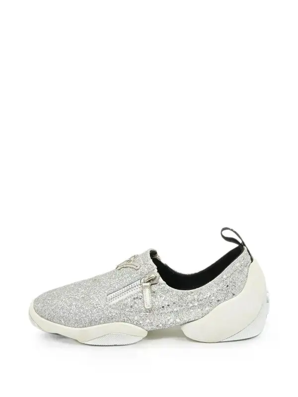 GIUSEPPE ZANOTTI Tone Glitter Low-top Sneakers - Silver