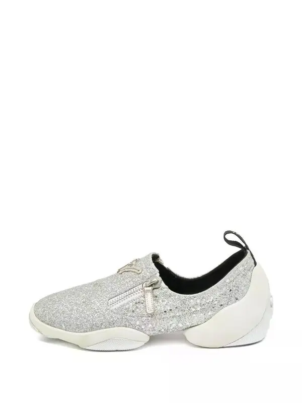 GIUSEPPE ZANOTTI Tone Glitter Low-top Sneakers - Silver