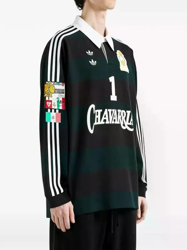 Adidas X Willy Chavarria Striped Long-sleeve Polo