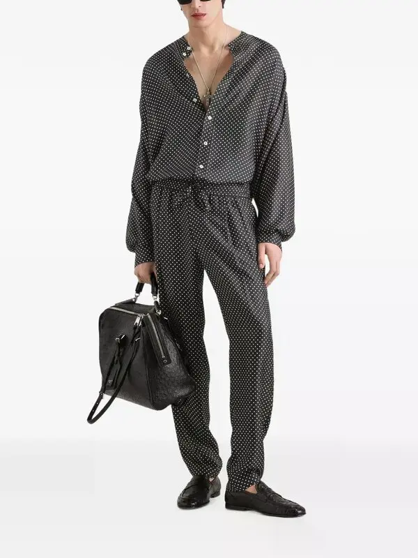 Dolce & Gabbana Polka Dot Silk Twill Trousers