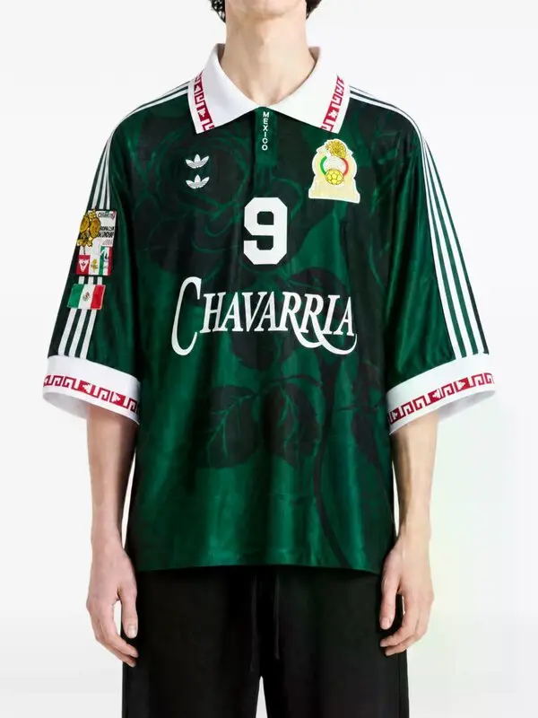 Adidas X Willy Chavarria Rose Print Polo Shirt