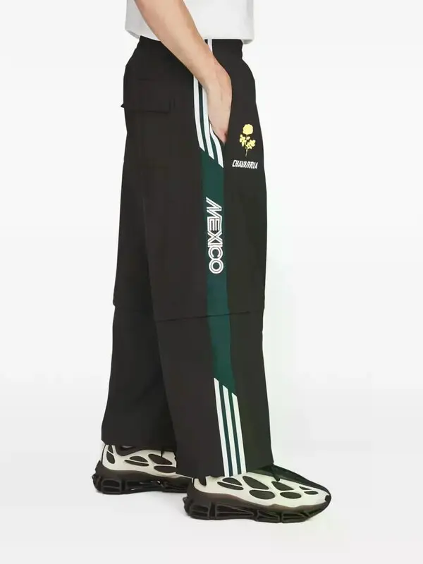 Adidas Oversized Track Pants With Signature 3-stripe Detailing - Black