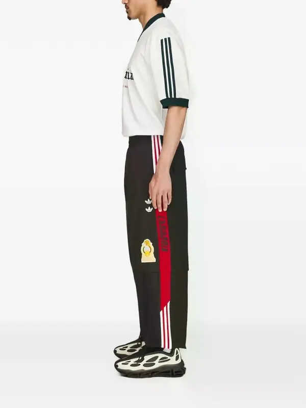 Adidas Oversized Track Pants With Signature 3-stripe Detailing - Black