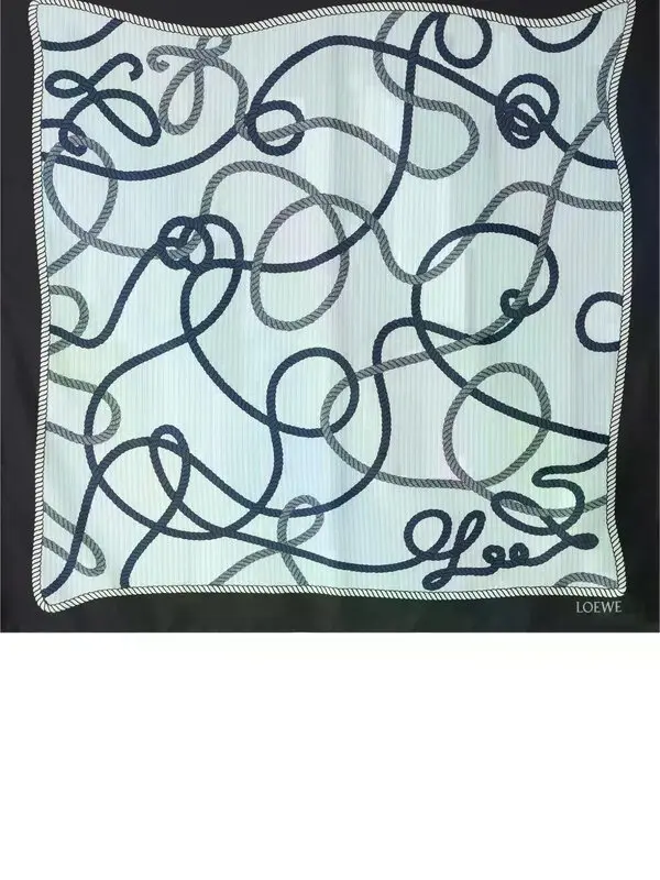 Loewe Rope-print Silk Scarf - Blue