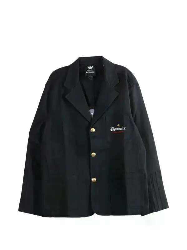 Adidas X Willy Chavarria Players Logo-patch Button-up Blazer - Black