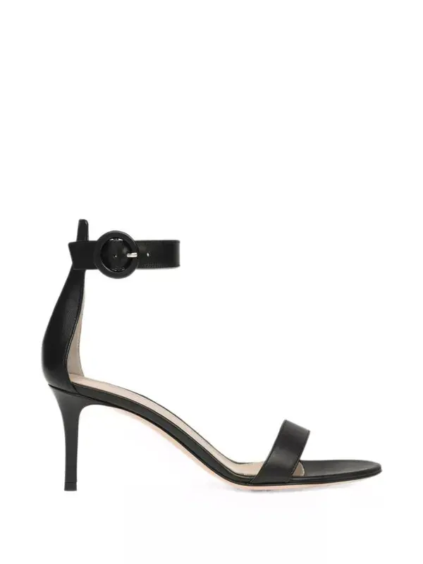 GIANVITO ROSSI Portofino Leather Sandals - Black