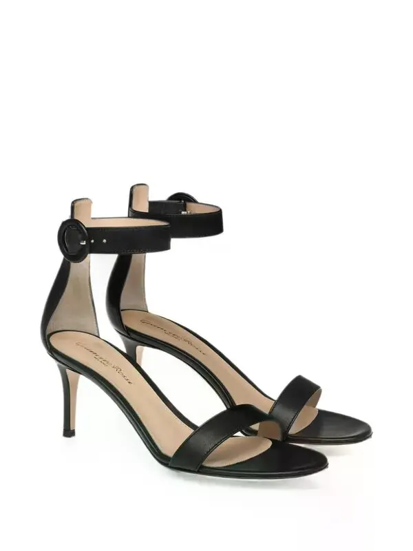 GIANVITO ROSSI Portofino Leather Sandals - Black