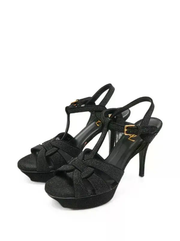 Saint Laurent Tribute Suede Platform Sandals