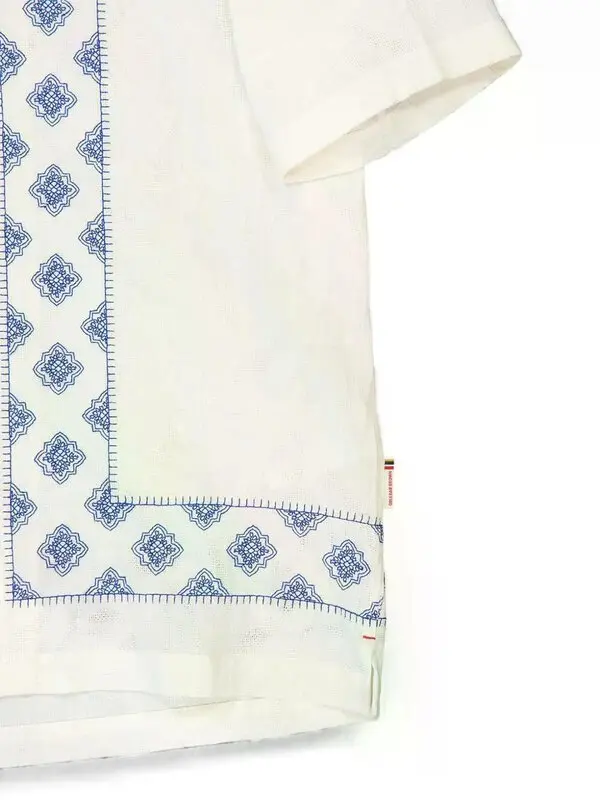 Orlebar Brown Carnival-embroidery Relaxed-fit Shirt - Neutrals