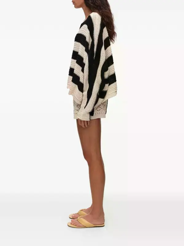 Bimba Y Lola Striped Open-knit Sweater