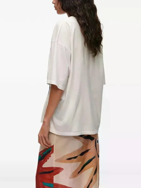 Bimba Y Lola Sun Print Fringed Wrap Midi Skirt - Neutrals