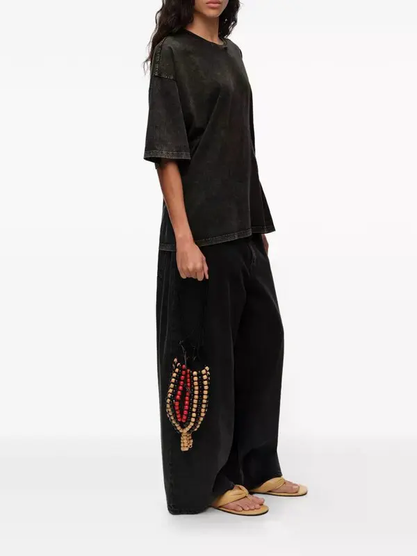 Bimba Y Lola Beaded Crochet Bucket Bag