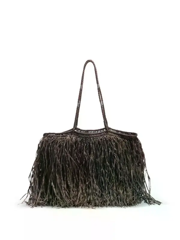 Bimba Y Lola Large Fringed Shoulder Bag - Brown
