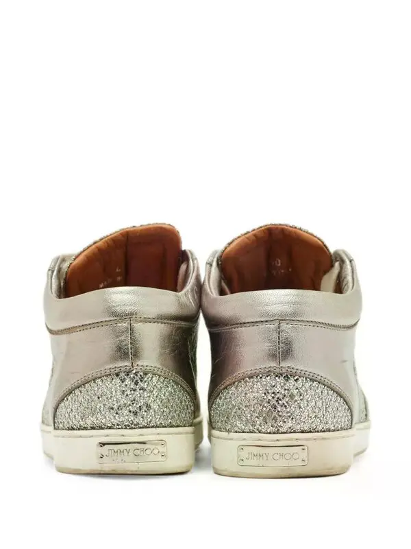 JIMMY CHOO Glitter Leather Sneakers