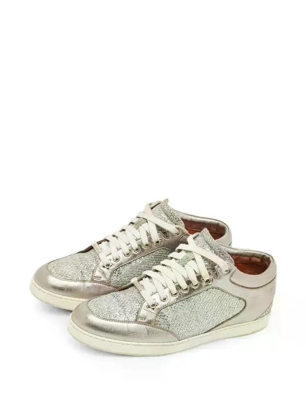 JIMMY CHOO Glitter Leather Sneakers