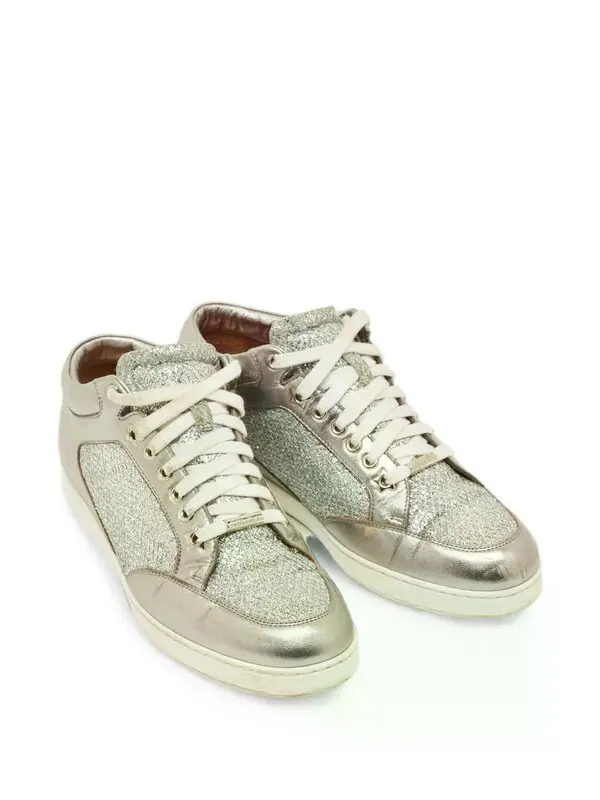 JIMMY CHOO Glitter Leather Sneakers