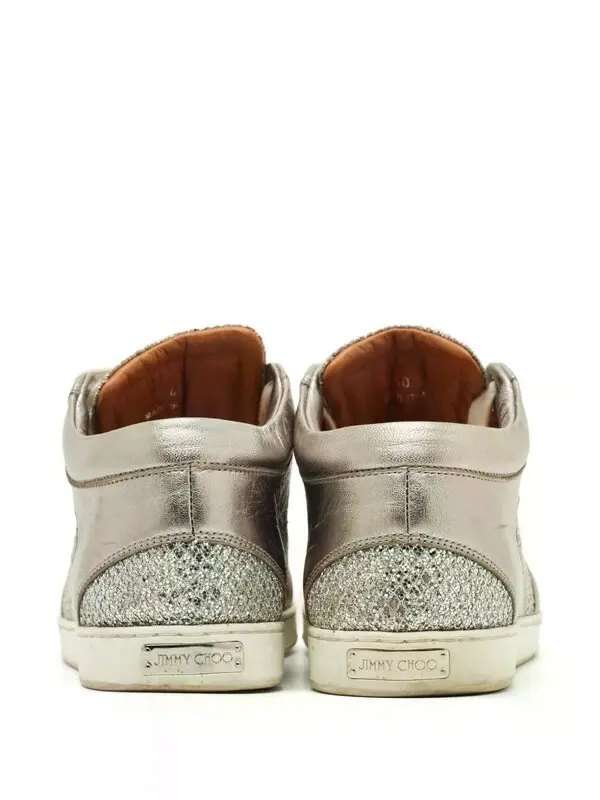JIMMY CHOO Glitter Leather Sneakers