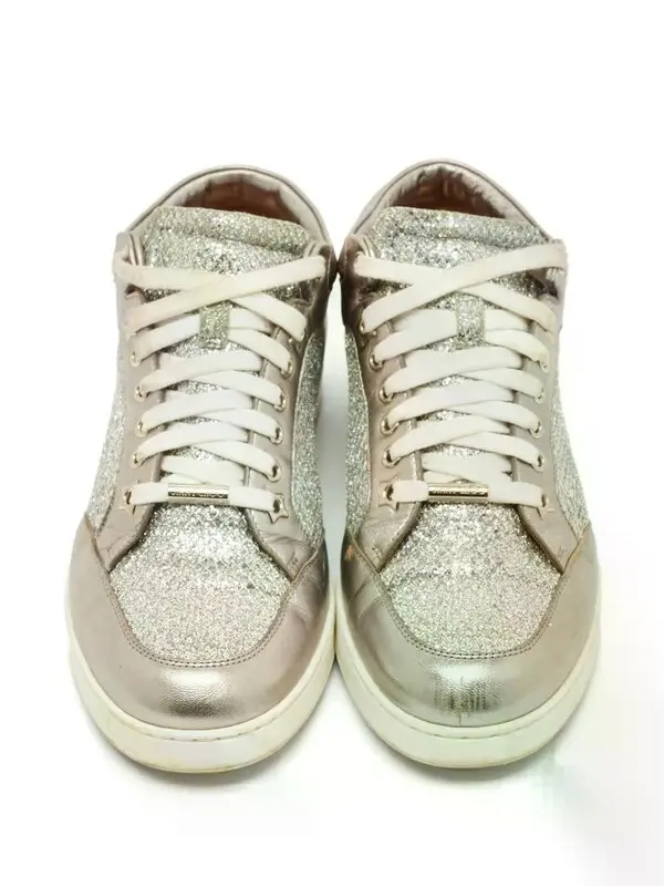 JIMMY CHOO Glitter Leather Sneakers