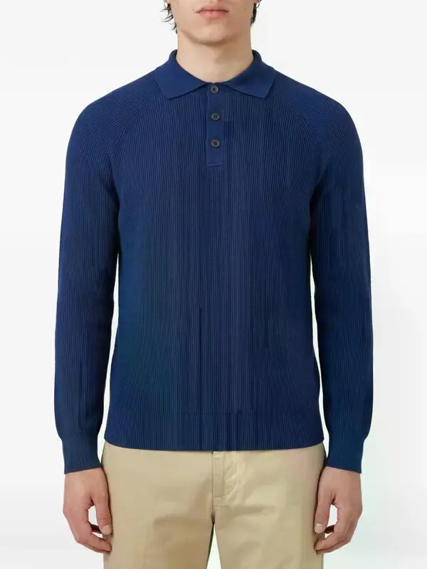 Brunello Cucinelli Ribbed Knit Polo Shirt