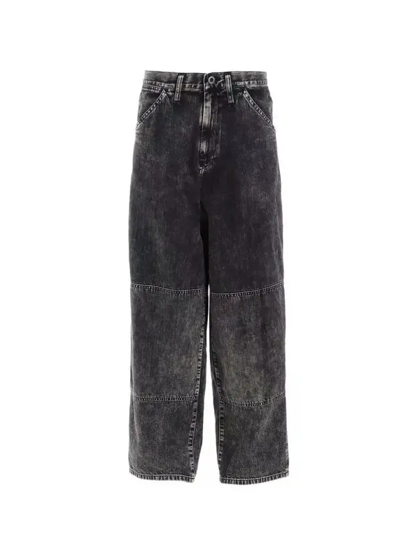 Y’s Faded-effect Panelled Denim Jeans - Black