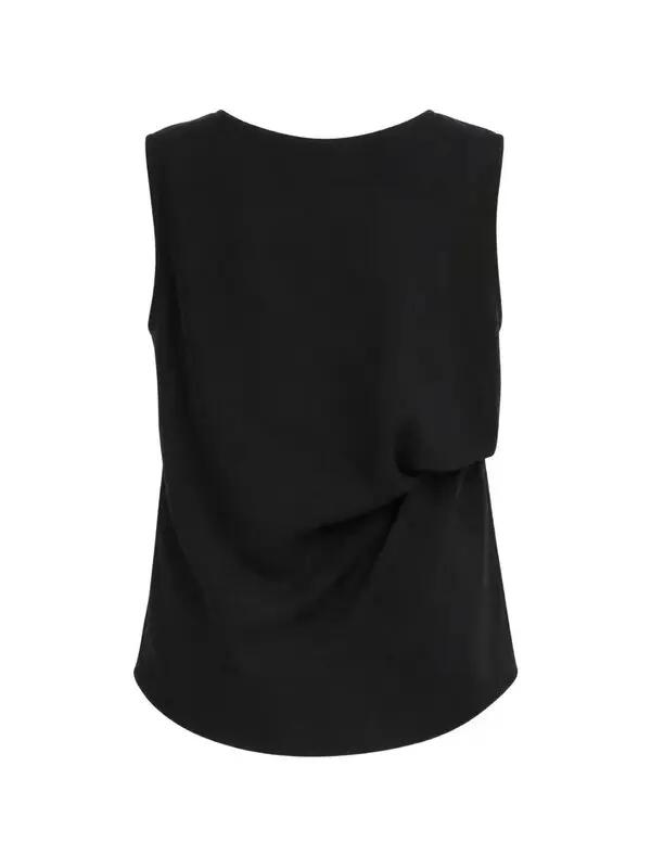 Dusan Silk Draped Back Top - Black
