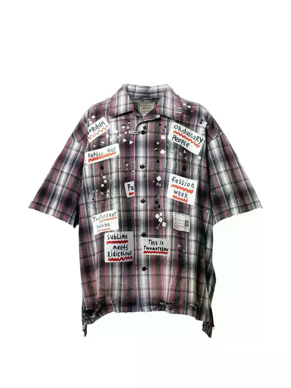 Mihara Yasuhiro Sticker-patch Studded Shirt - Black