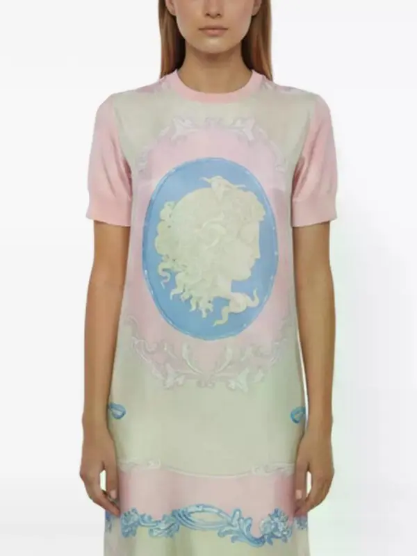 Versace Printed Jersey Dress - Pink