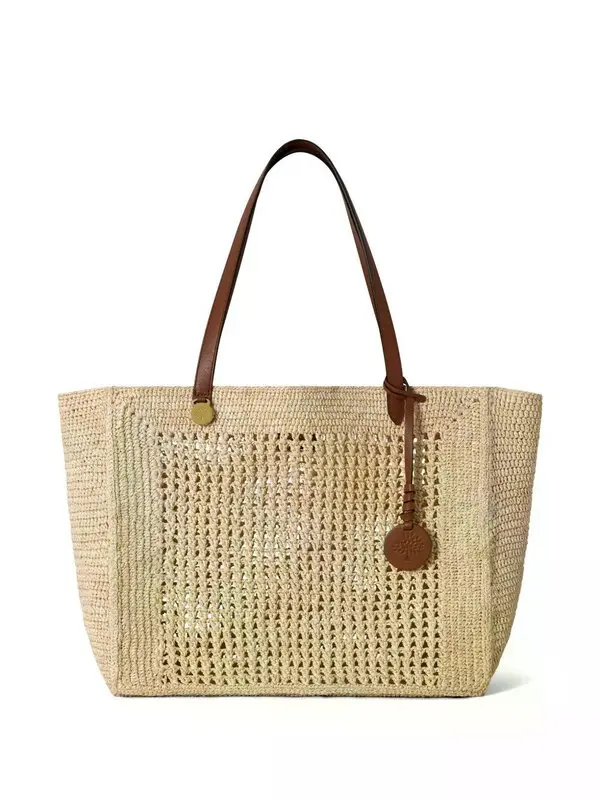 Mulberry Crochet Raffia Tote Bag - Neutrals