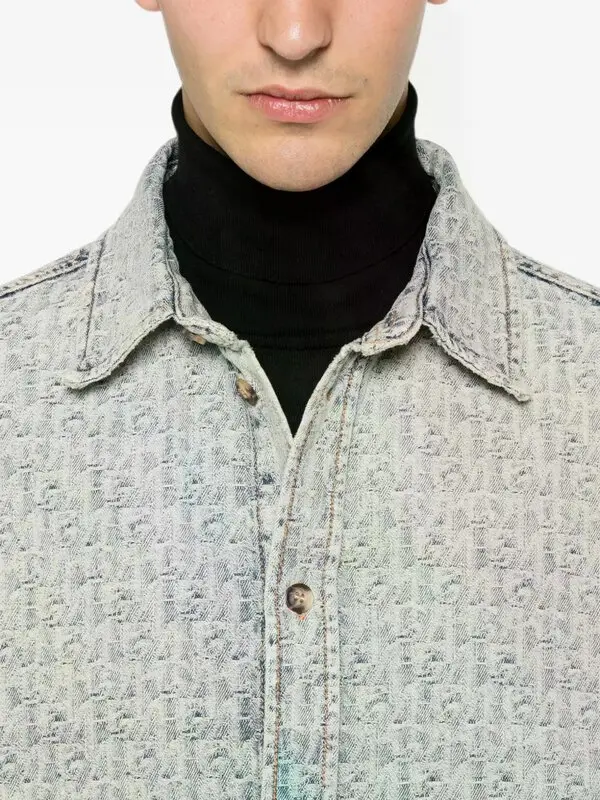 Emporio Armani Monogram-pattern Buttoned Shirt
