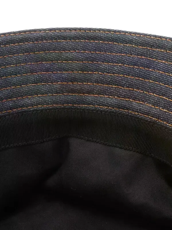 Prada Logo Plaque Denim Bucket Hat