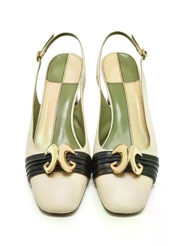 Gucci Half Moon Slingback Pumps - Neutrals