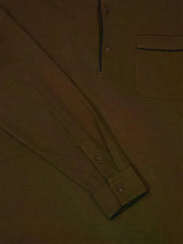TOM FORD Contrast-piping Long-sleeve Polo Shirt