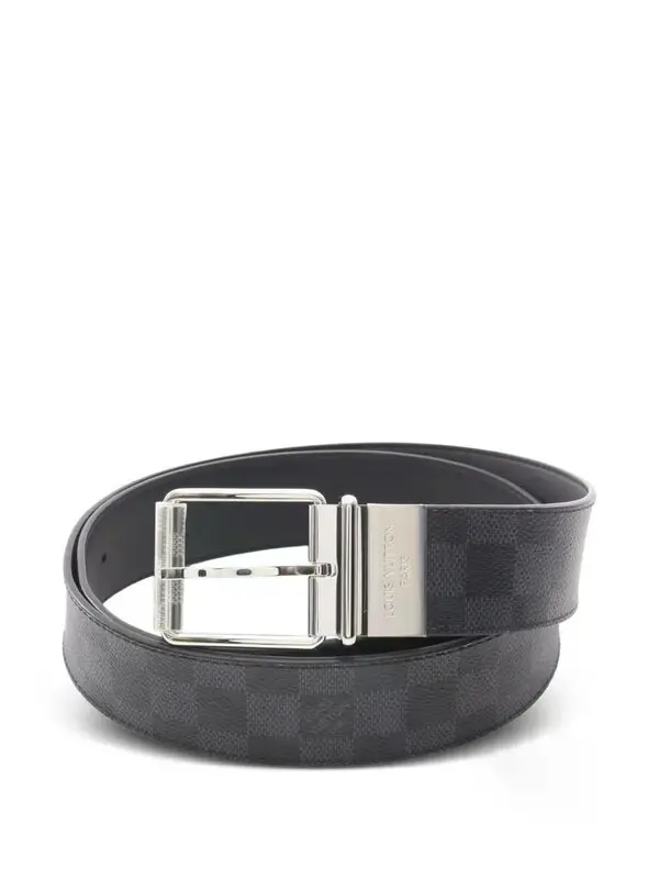 LOUIS VUITTON Damier Graphite Reversible Belt - Black