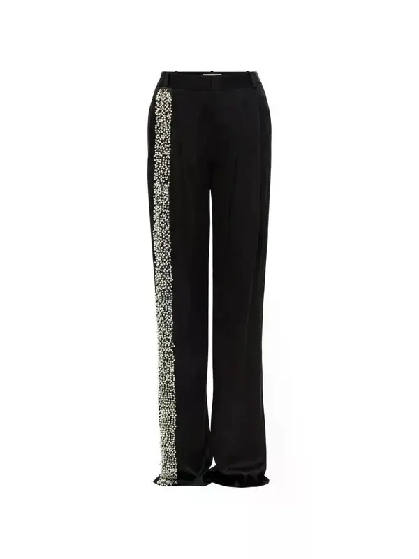 Hellessy Stefan Pearl-embellished Pleated Trousers - Black