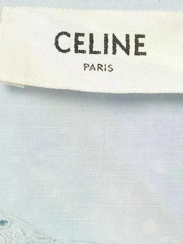 Celine Cotton Embroidered Ruff Collar Blouse