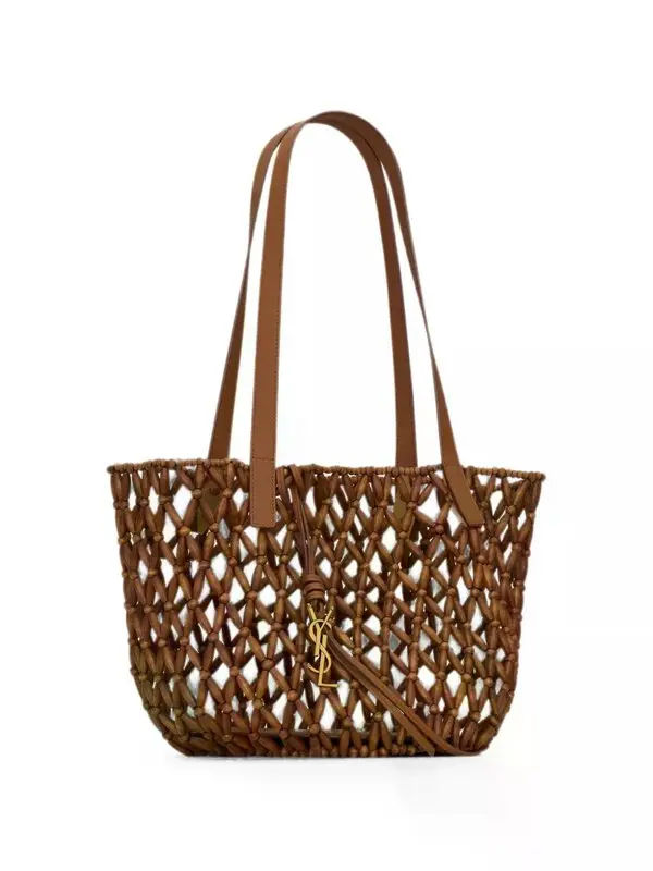 Saint Laurent Small Beaded Cage Leather Tote Bag