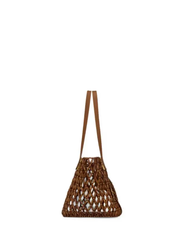 Saint Laurent Small Beaded Cage Leather Tote Bag
