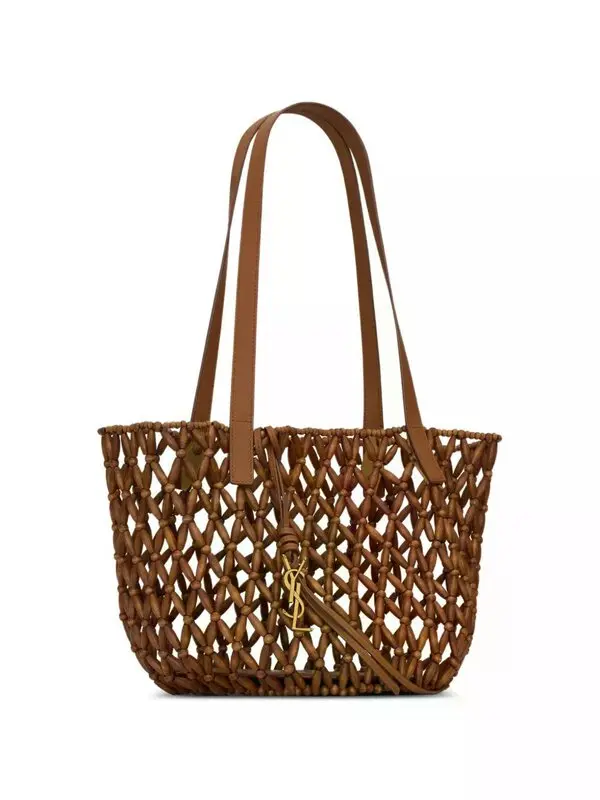 Saint Laurent Small Beaded Cage Leather Tote Bag