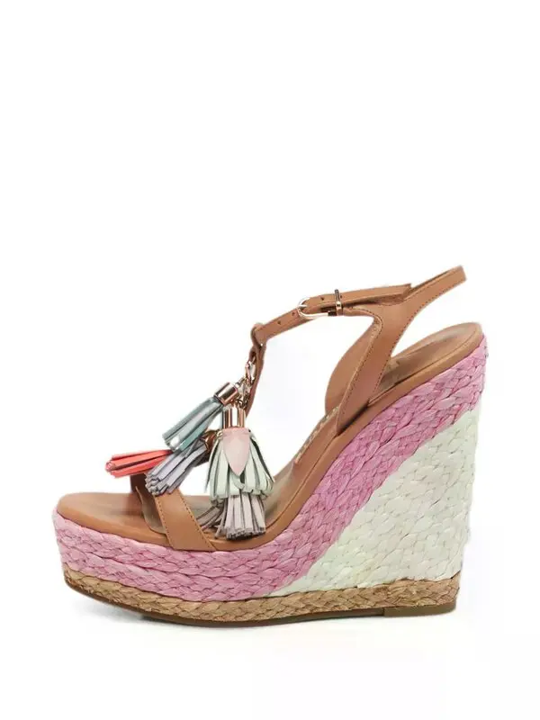 SOPHIA WEBSTER Lucita Tassel Wedge Sandals - Brown