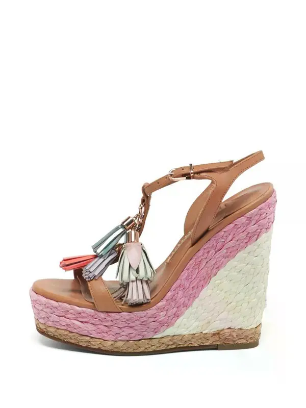 SOPHIA WEBSTER Lucita Tassel Wedge Sandals - Brown