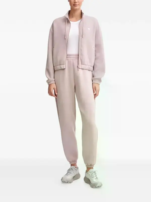 Guess Rhinestone Embellished Zip-up Sweatshirt