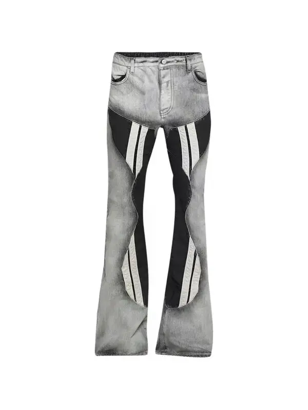 RIVINGTON ROI REBIS Pneuma Acid-wash Panelled Jeans - Grey