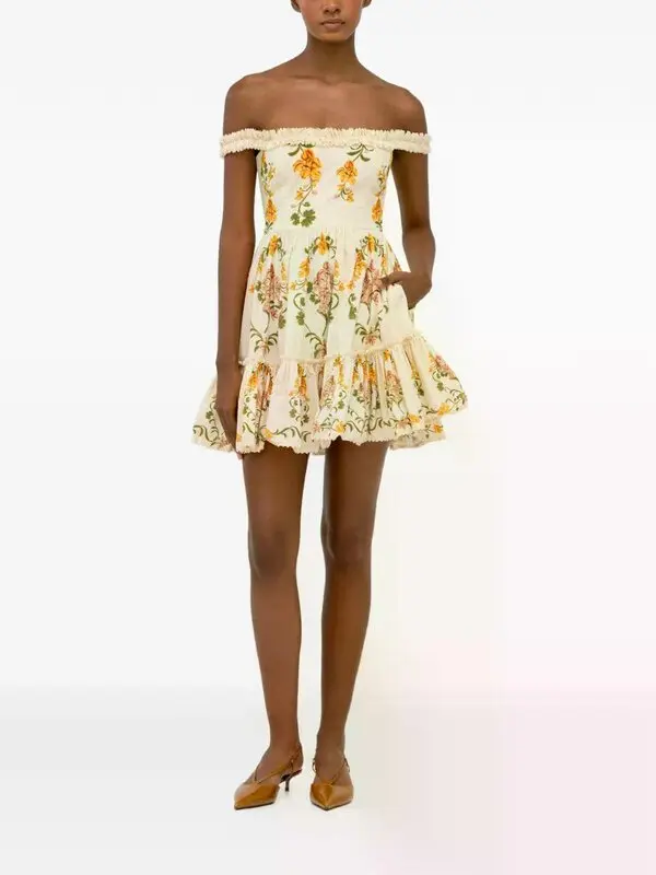 Agua Bendita Boreal Cordillera" Mini Dress - Neutrals