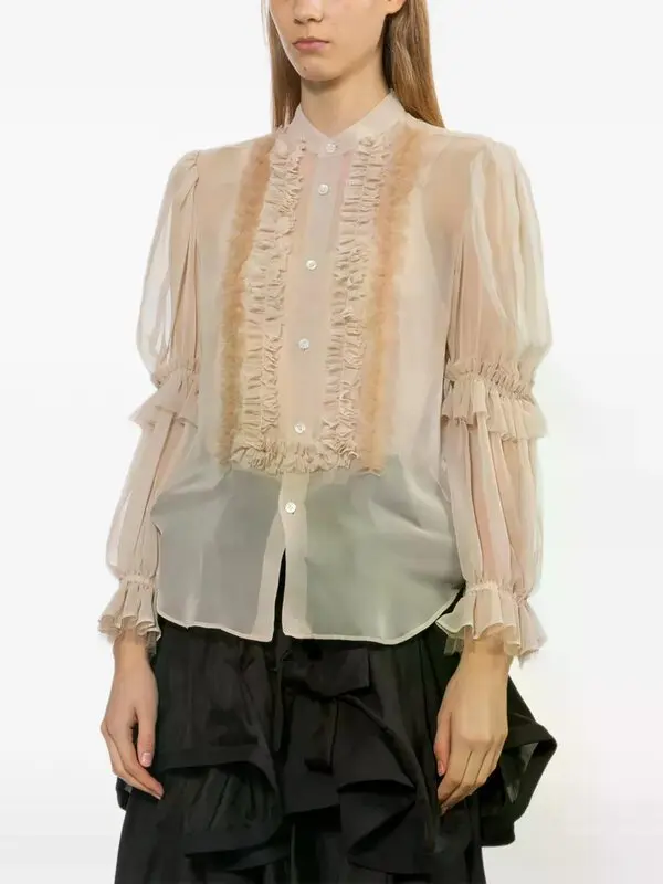 Noir Kei Ninomiya Ruffled Jabot Collar Blouse
