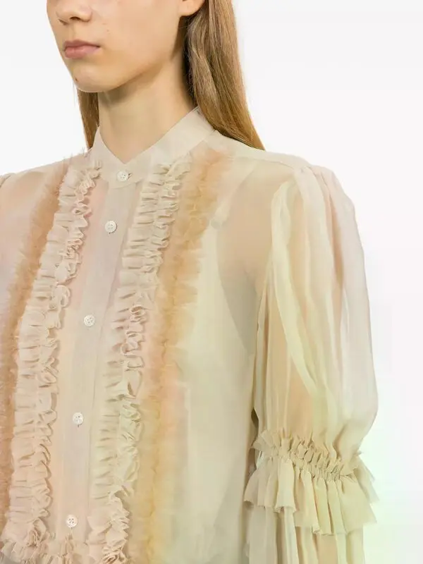 Noir Kei Ninomiya Ruffled Jabot Collar Blouse