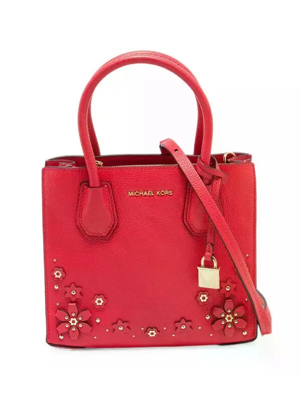 Michael Kors Mercer Floral Embellished Tote Bag - Red